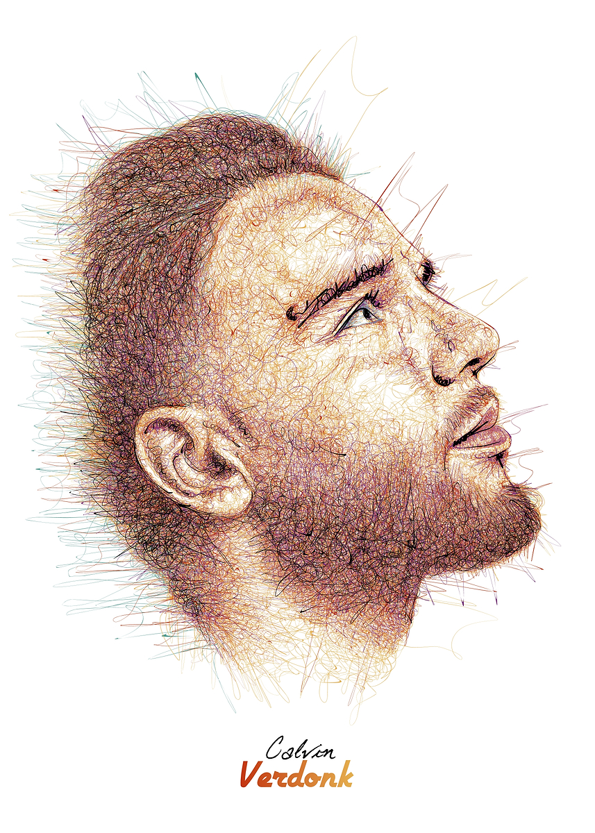 'Calvin Verdonk Portrait Scribble Art' Poster, picture, metal print ...