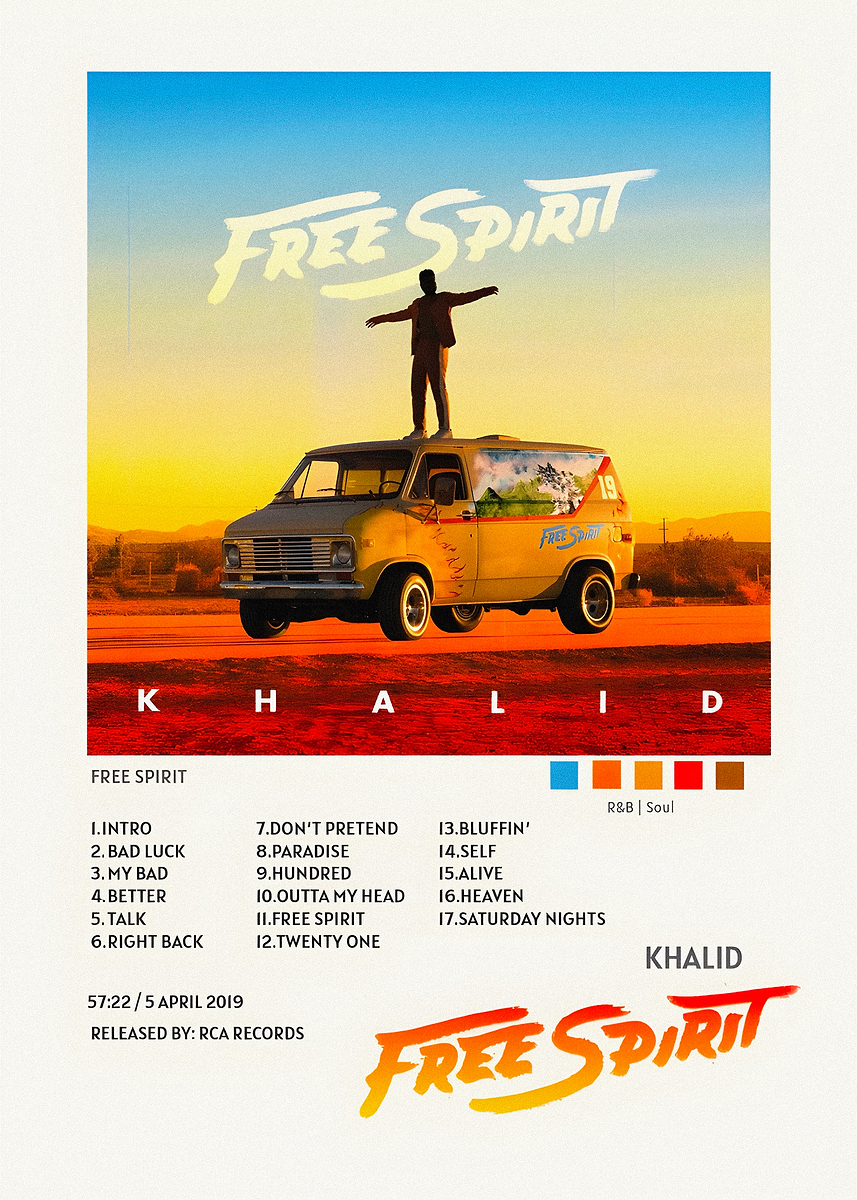 'Khalid - Free Spirit Album Cover' Poster, picture, metal print, paint ...