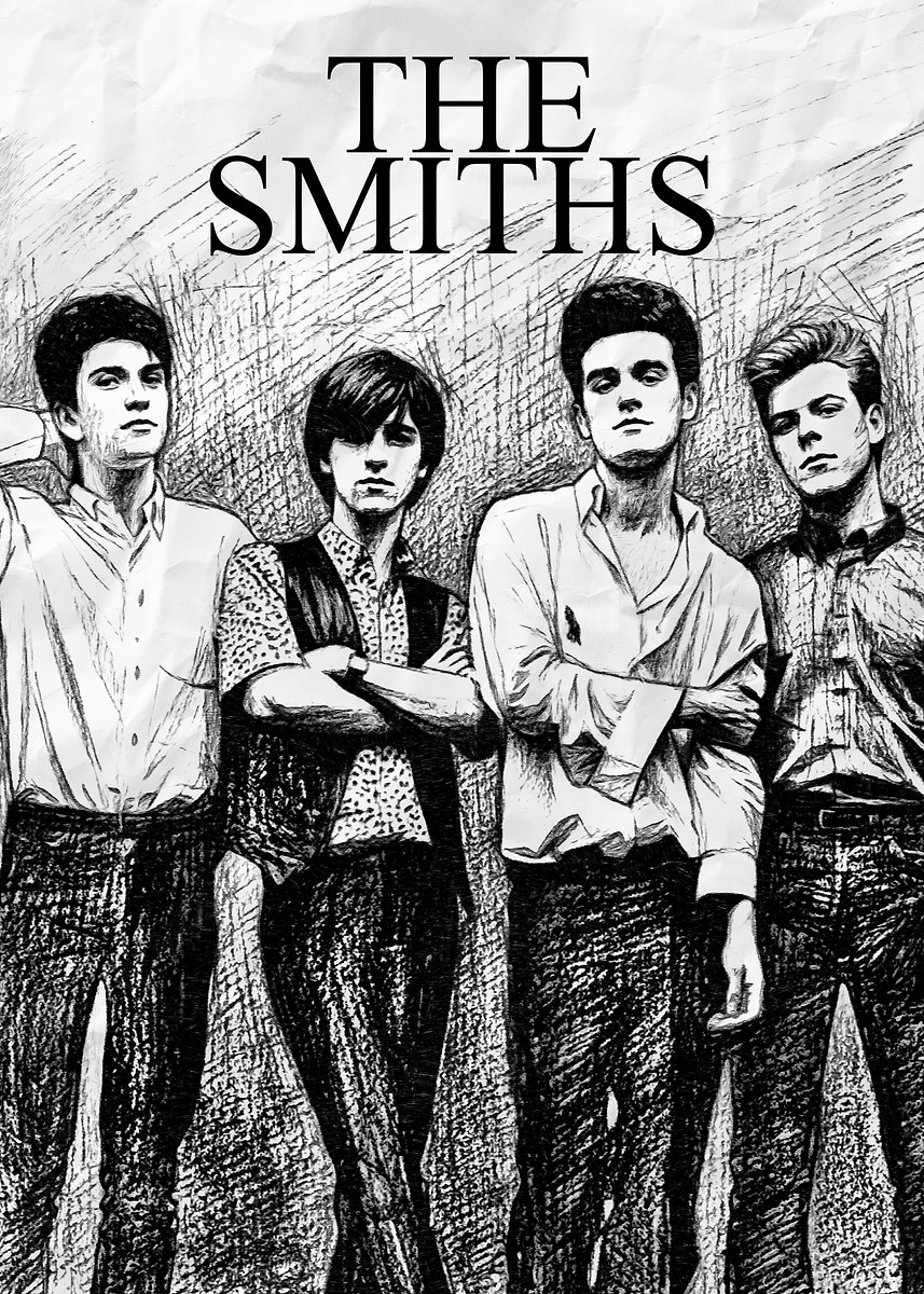 'The Smiths band sketch portrait' Poster, picture, metal print, paint ...