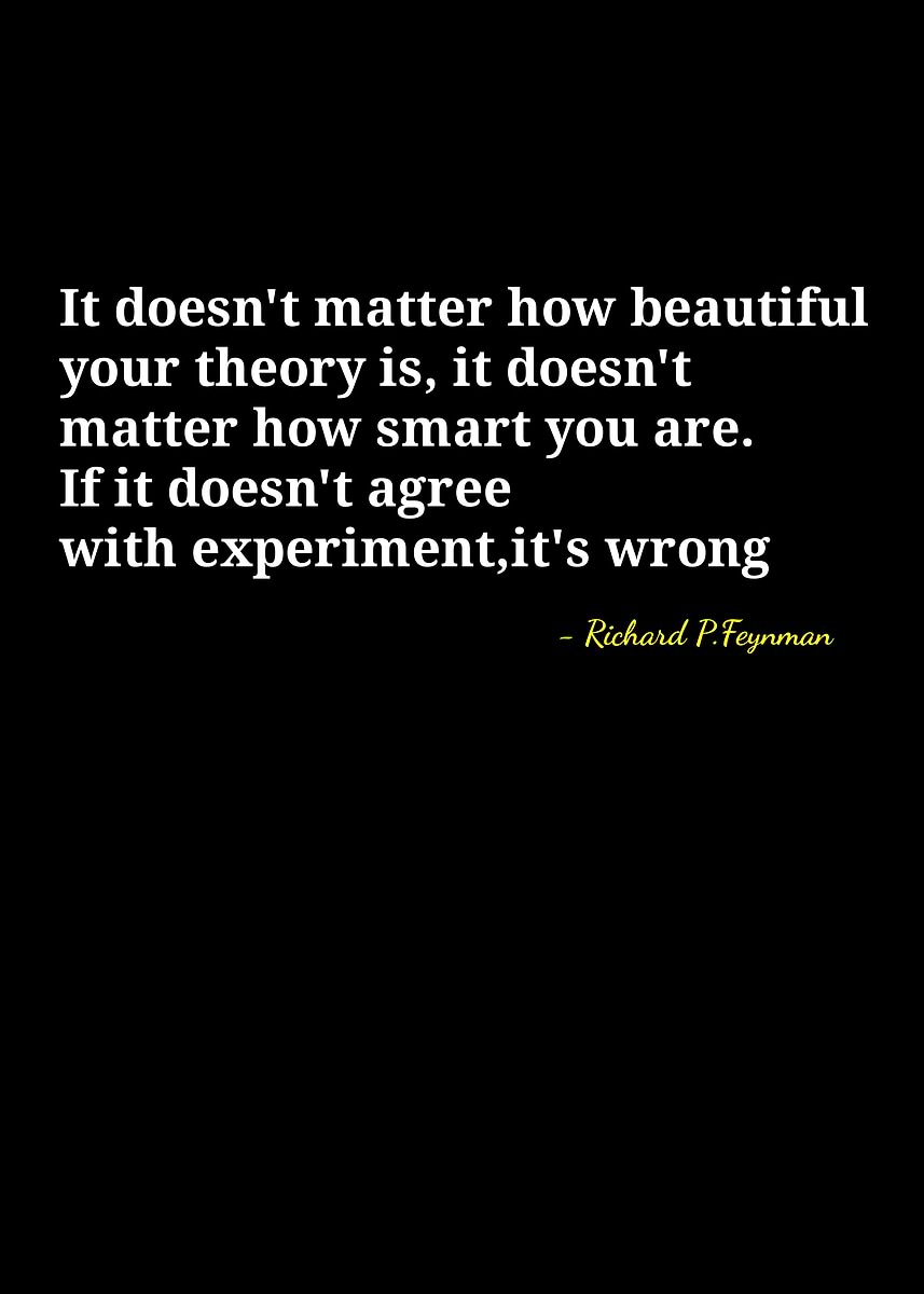 'Richard Feynman Quote on Experiment' Poster, picture, metal print ...