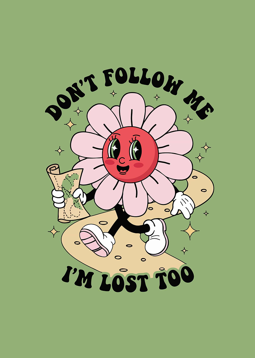 'Lost Flower Cartoon Illustration' Poster, picture, metal print, paint ...
