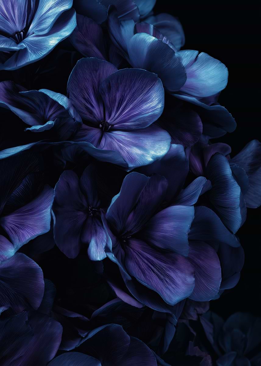 'Blue and Purple Floral Arrangement' Poster, picture, metal print ...