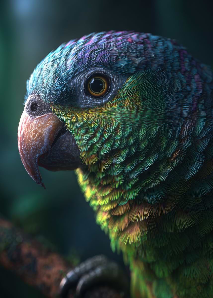 'Colorful Parrot' Poster, picture, metal print, paint by CodeCrafted ...