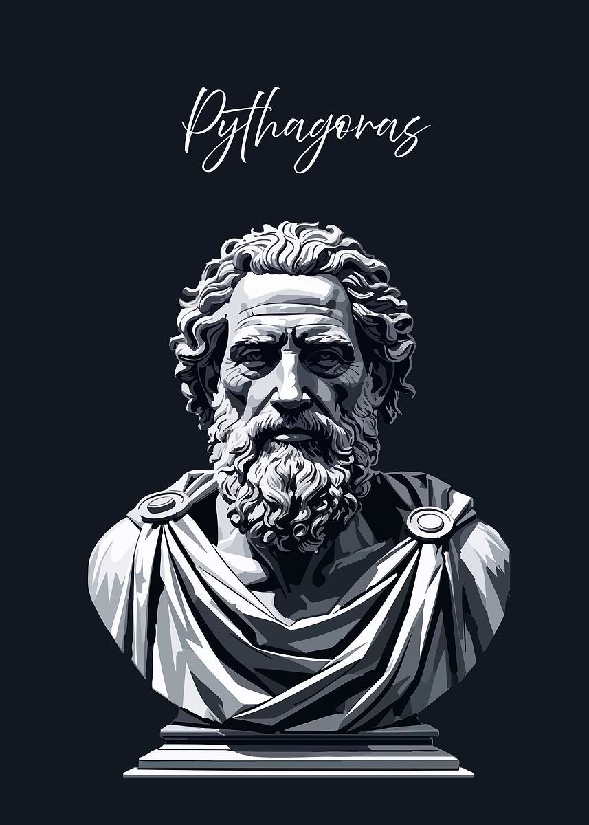'Pythagoras Bust Illustration' Poster, picture, metal print, paint by ...