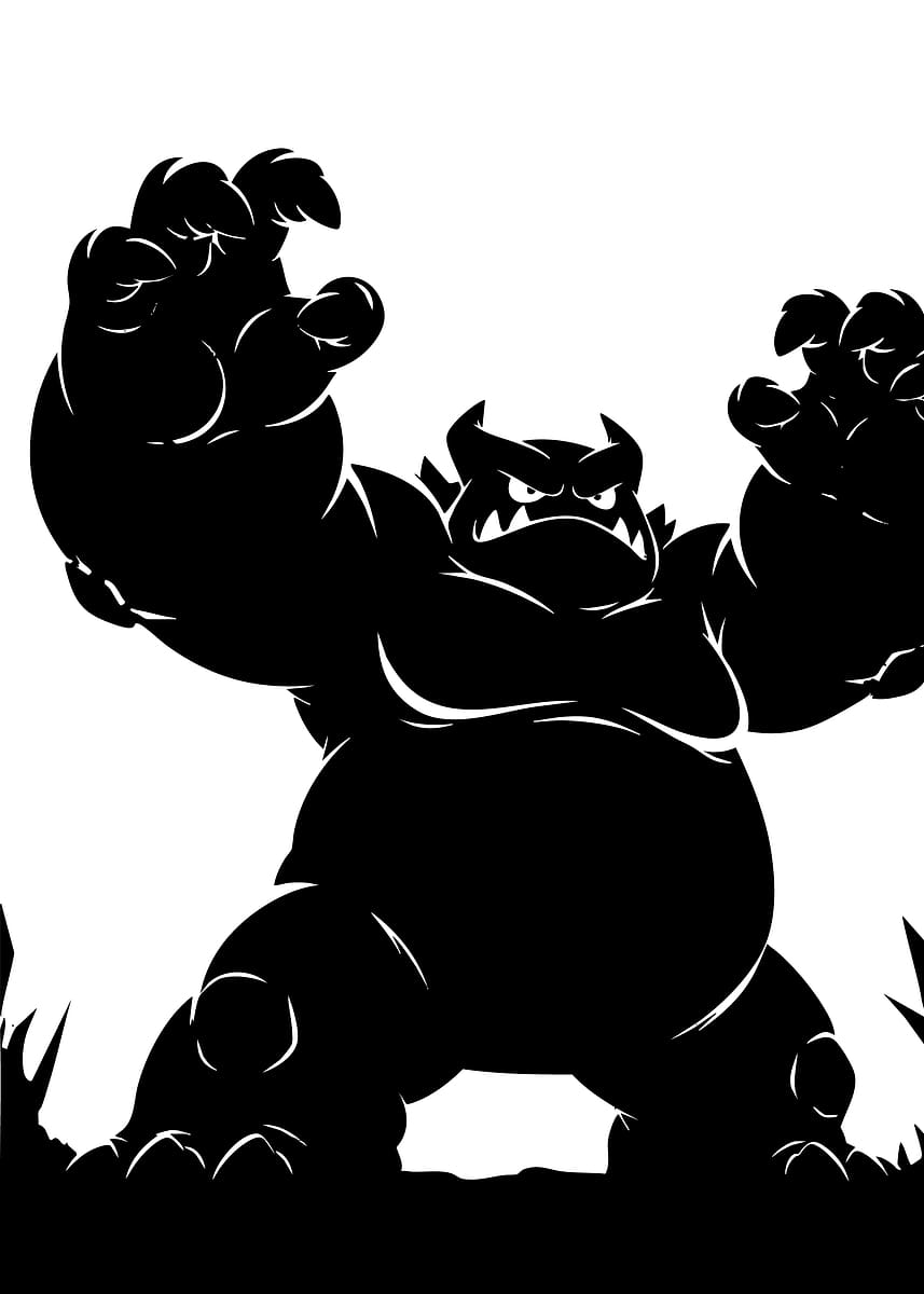 'Silhouette of a Monster' Poster, picture, metal print, paint by ...