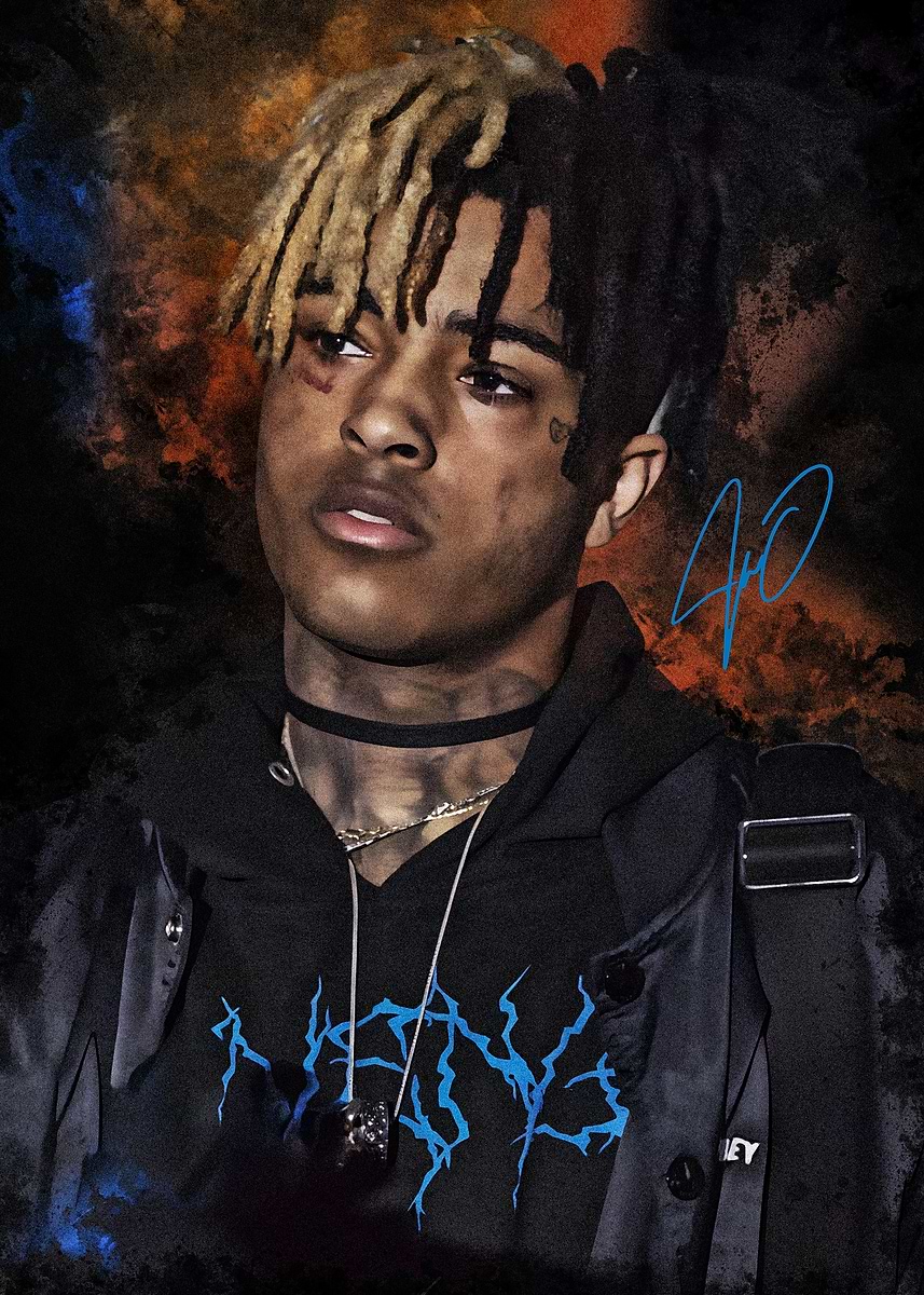 'XXXTentacion Portrait with Signature' Poster, picture, metal print ...