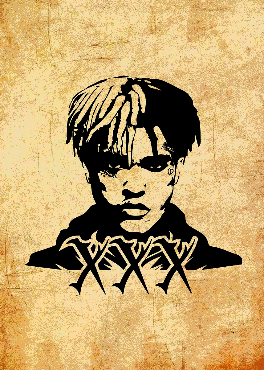 'XXXTentacion Portrait on Textured Background' Poster, picture, metal ...