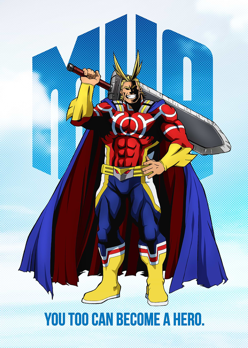 'All Might: Symbol of Hope' Poster, picture, metal print, paint by My ...