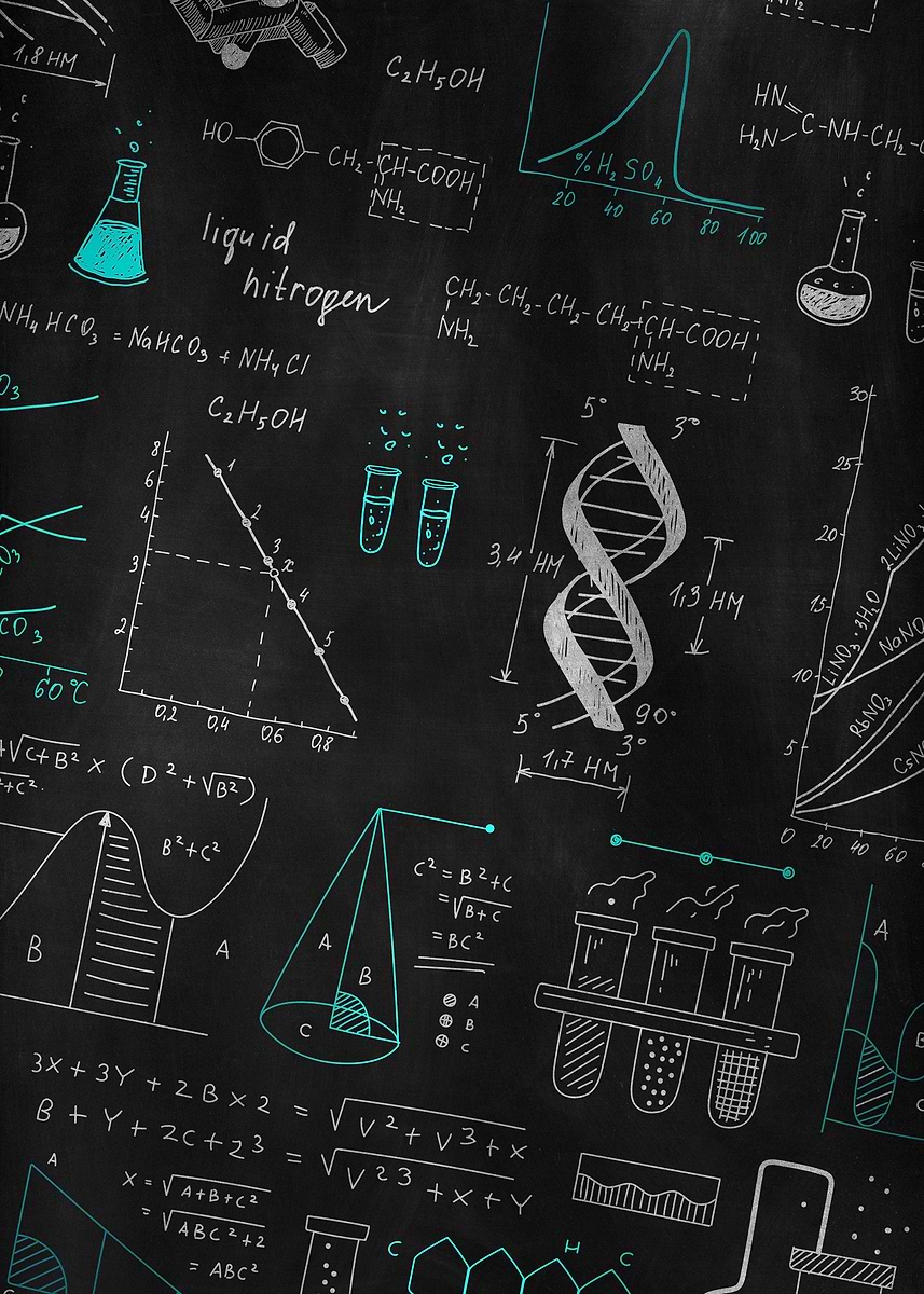 'Science and Math Chalkboard Background' Poster, picture, metal print ...