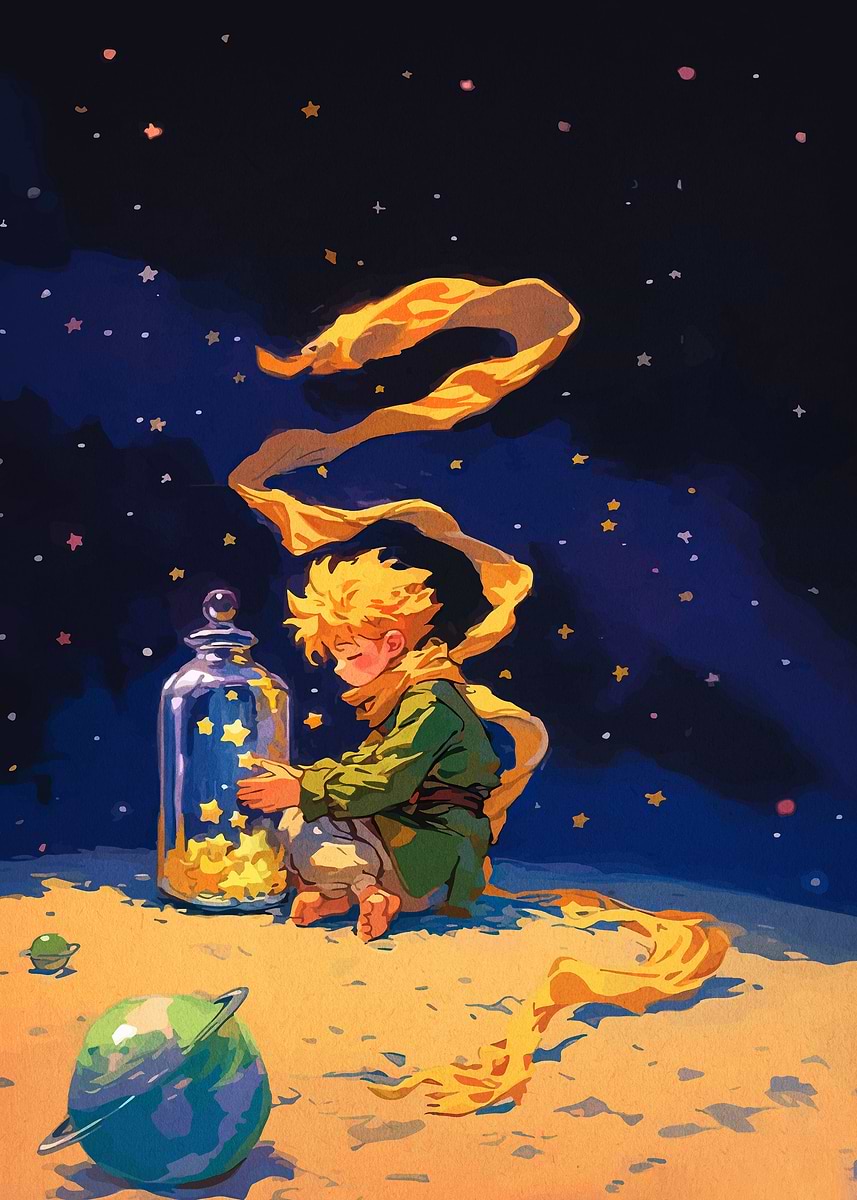 'The Little Prince and the Stars' Poster, picture, metal print, paint ...