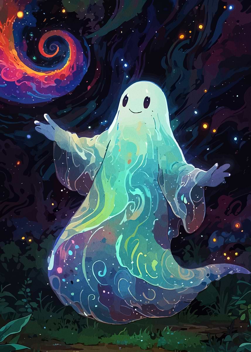'Colorful Ghost Starry Night' Poster, picture, metal print, paint by ...