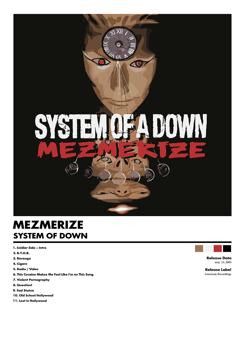 'System of a Down Mezmerize Album' Poster, picture, metal print, paint ...