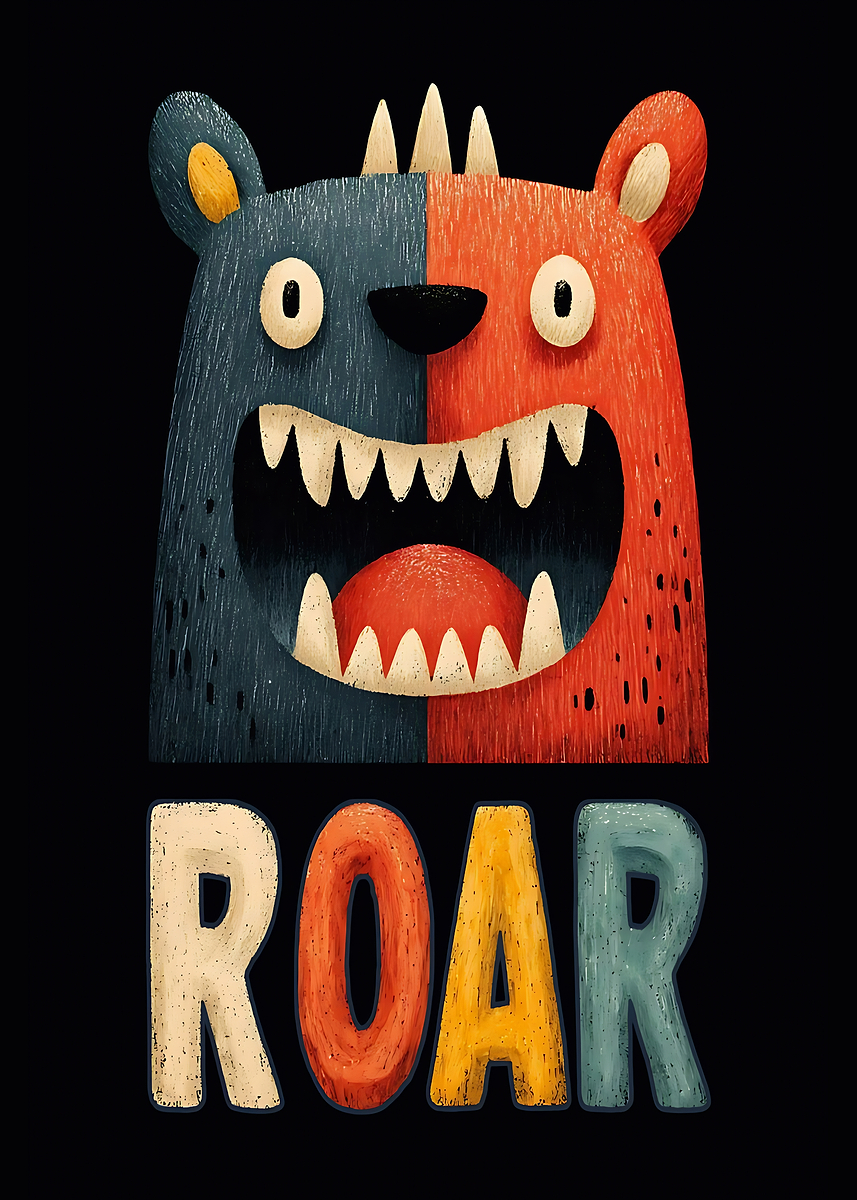 'Colorful Monster Roar ' Poster, picture, metal print, paint by Reno ...