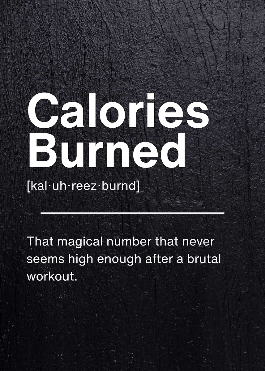 'Calories Burned Funny Fitness Definition' Poster, picture, metal print ...