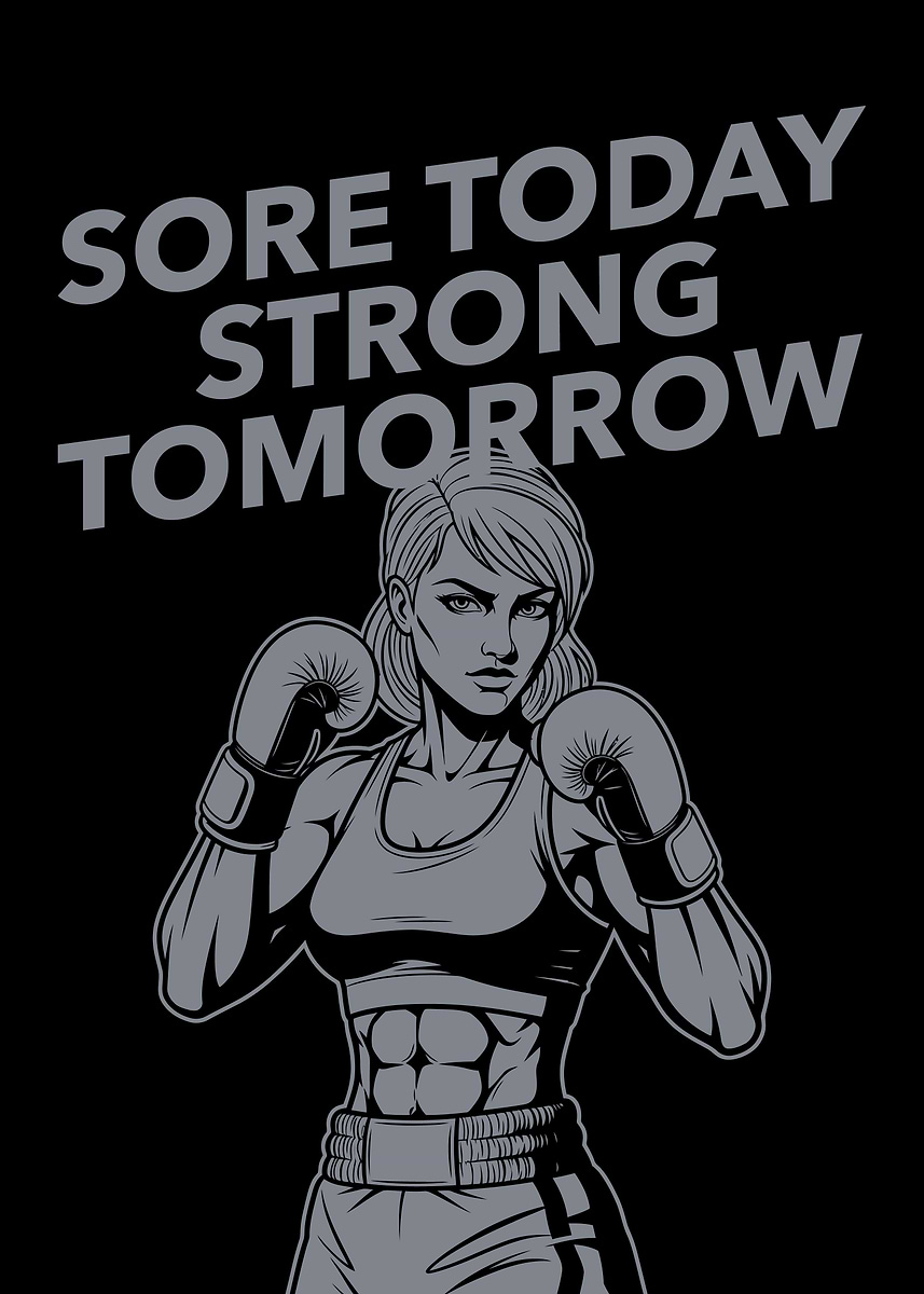 'Sore Today Strong Tomorrow Boxer, gym motivation' Poster, picture ...