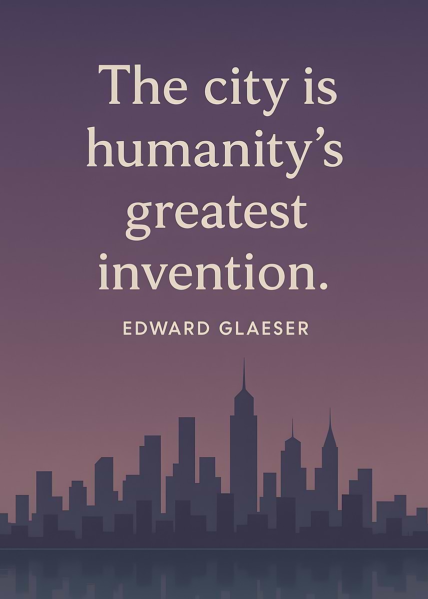 'Cityscape Quote by Edward Glaeser' Poster, picture, metal print, paint ...