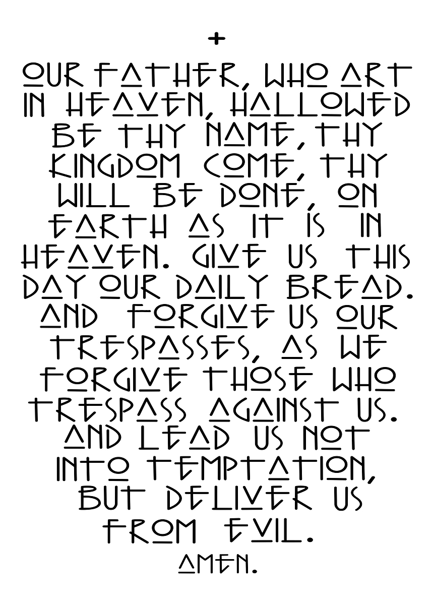 'Our Father Prayer Typography' Poster, picture, metal print, paint by ...