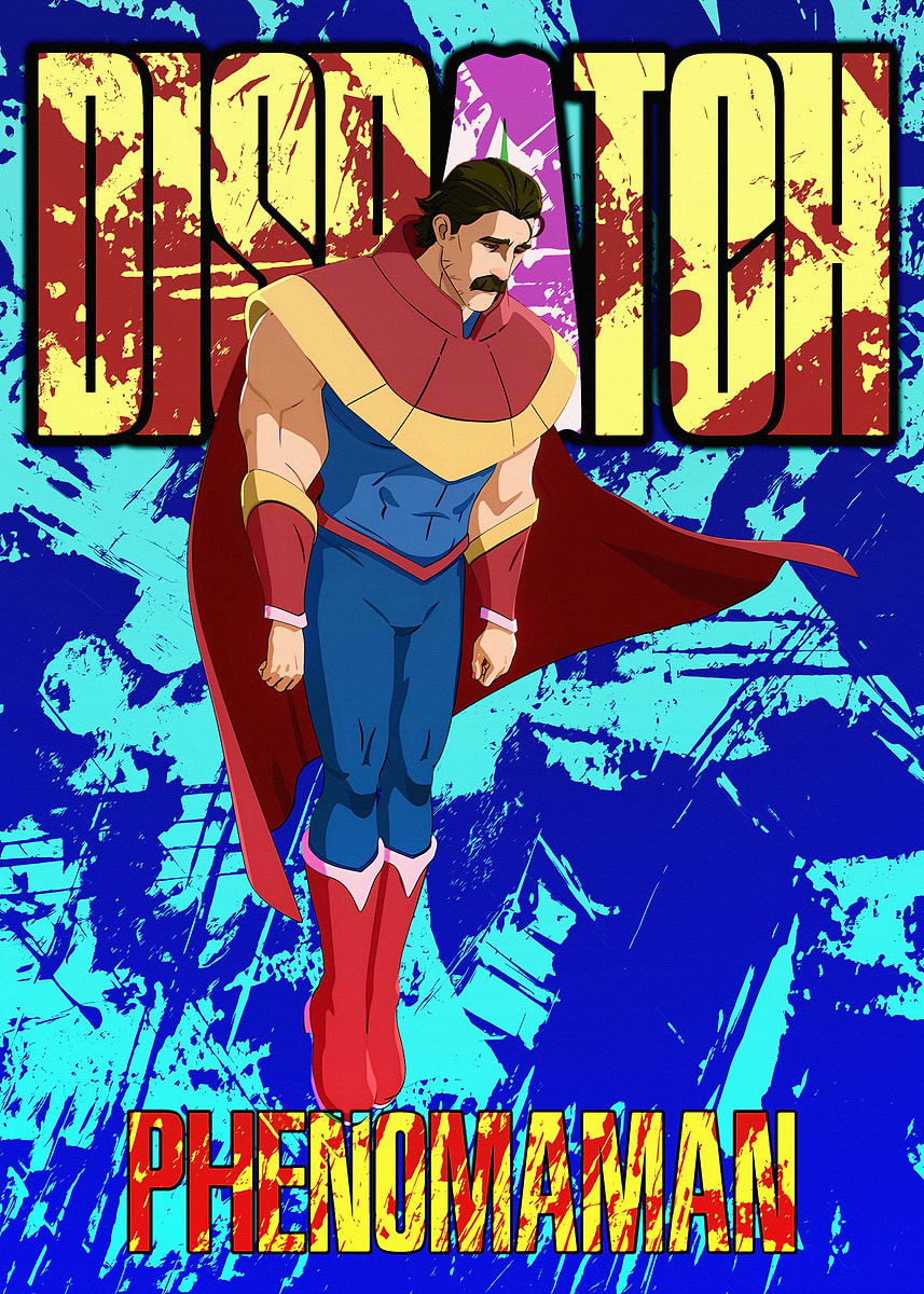 'Dispatch Phenomaman Superhero Cartoon' Poster, picture, metal print ...