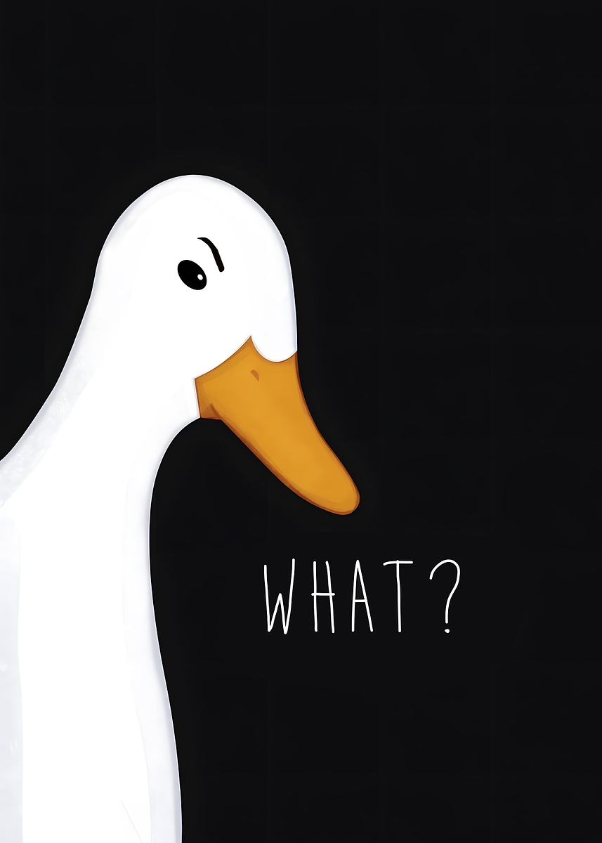 'Confused Duck Illustration' Poster, picture, metal print, paint by ...