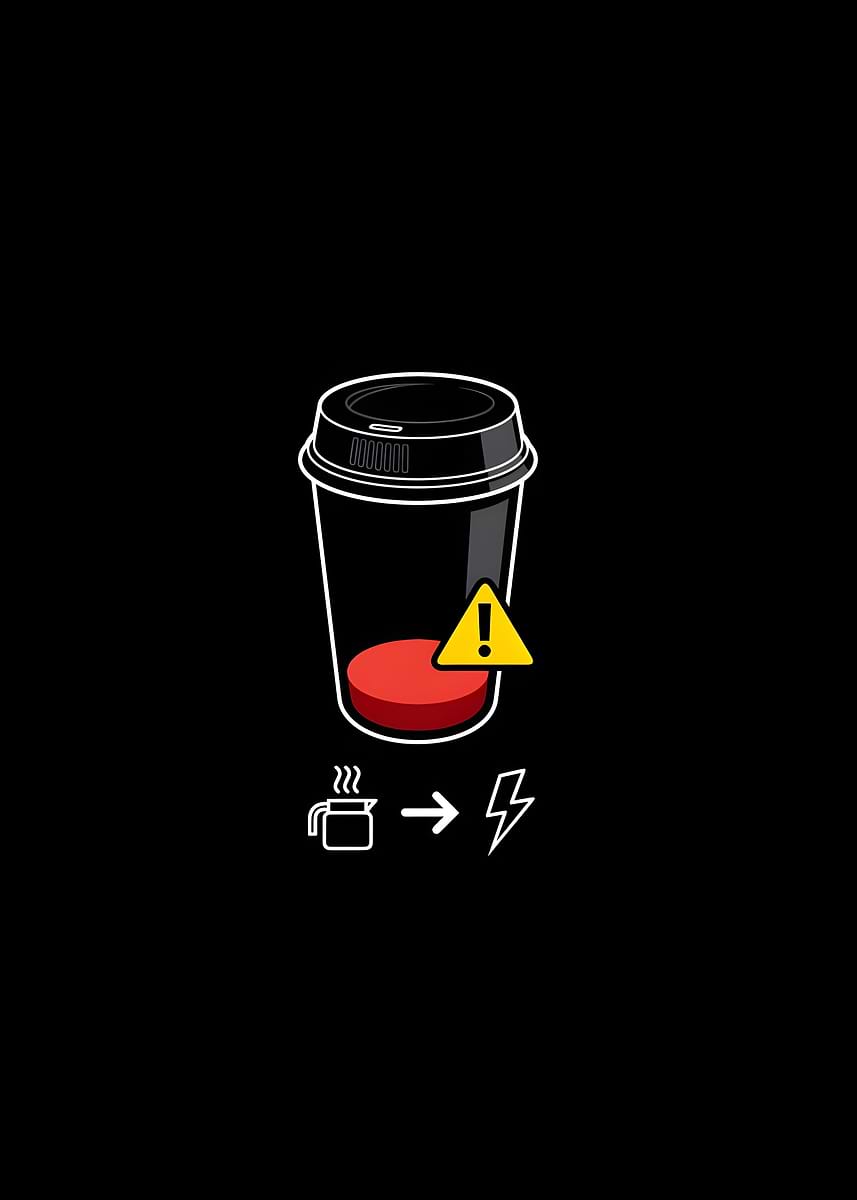 'Low Coffee Alert' Poster, picture, metal print, paint by InkAura ...