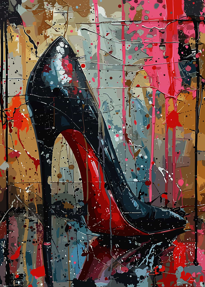 'Abstract High Heel Shoe Art' Poster, picture, metal print, paint by ...
