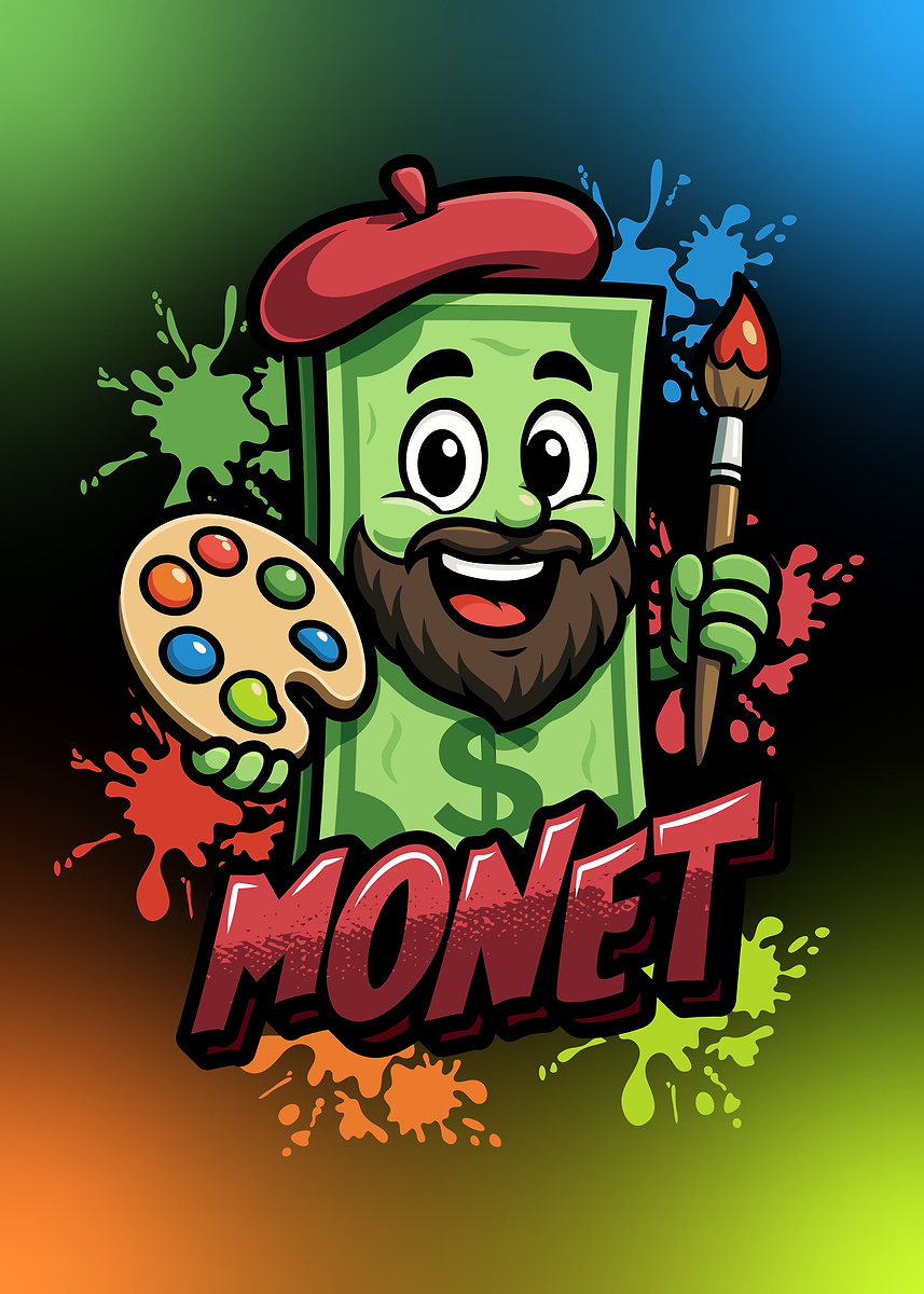 'Monet Cartoon Painting Tools Artist' Poster, picture, metal print ...