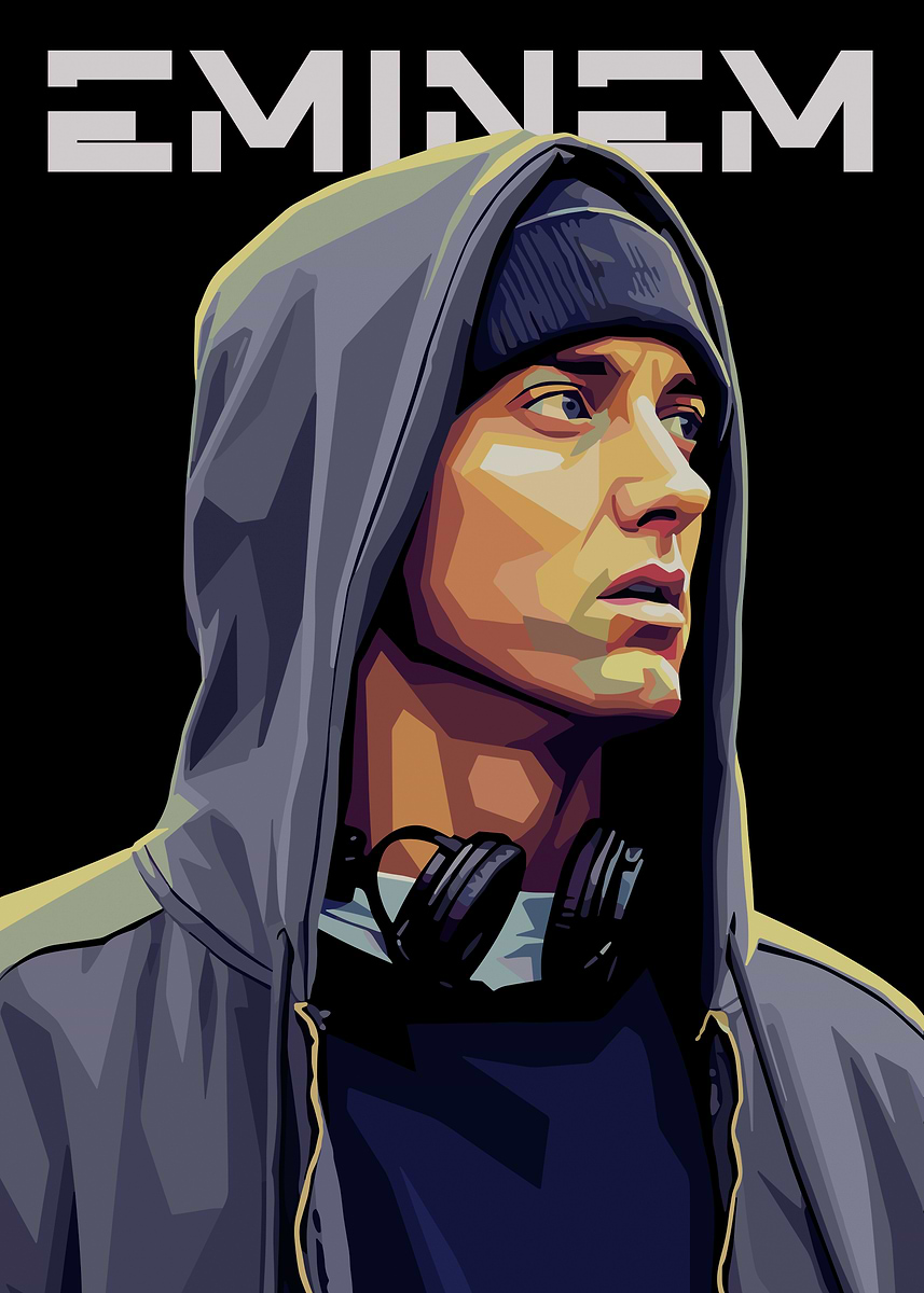 'Eminem Portrait' Poster, picture, metal print, paint by Rose Art ...