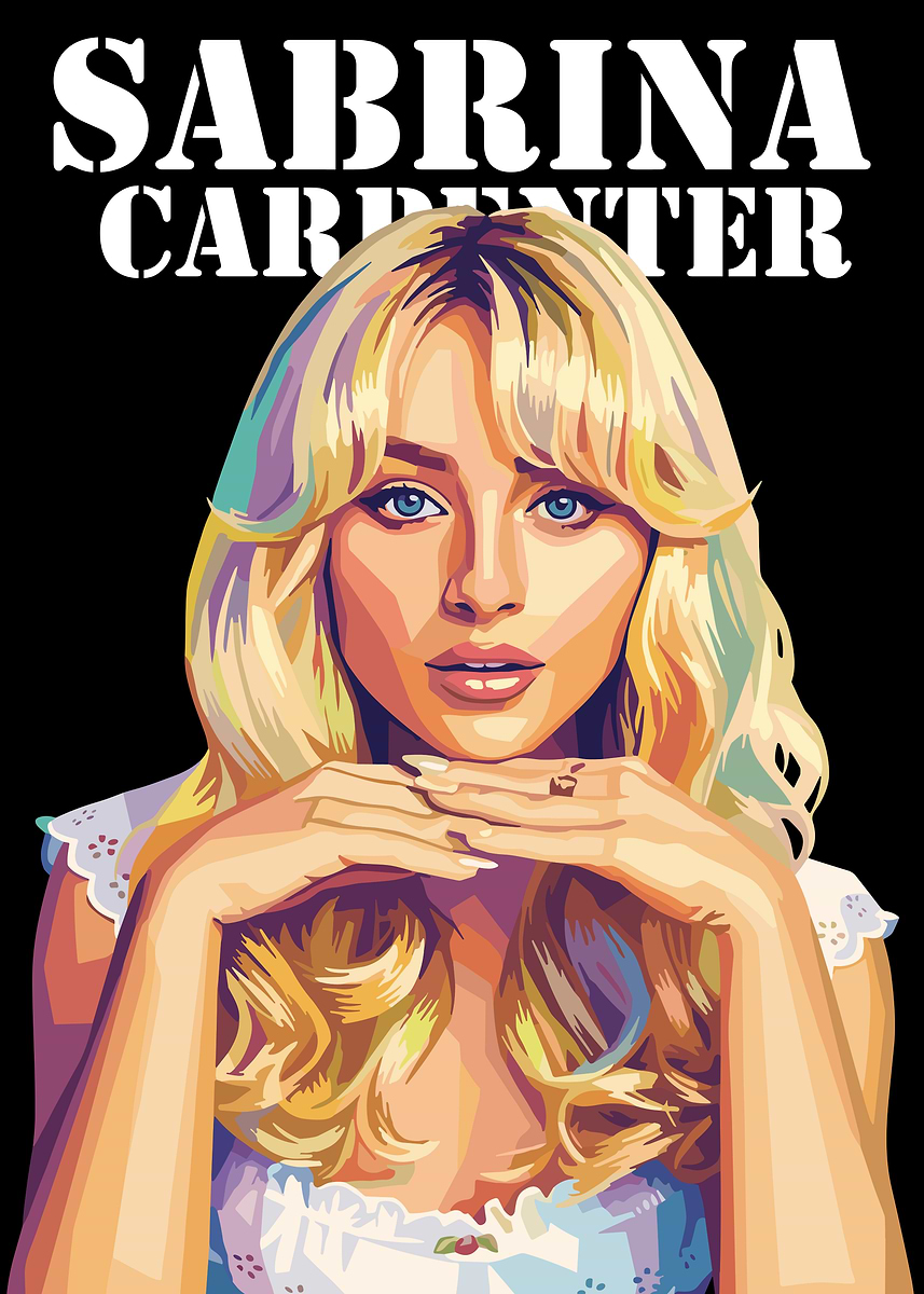 'Sabrina Carpenter Portrait' Poster, picture, metal print, paint by ...