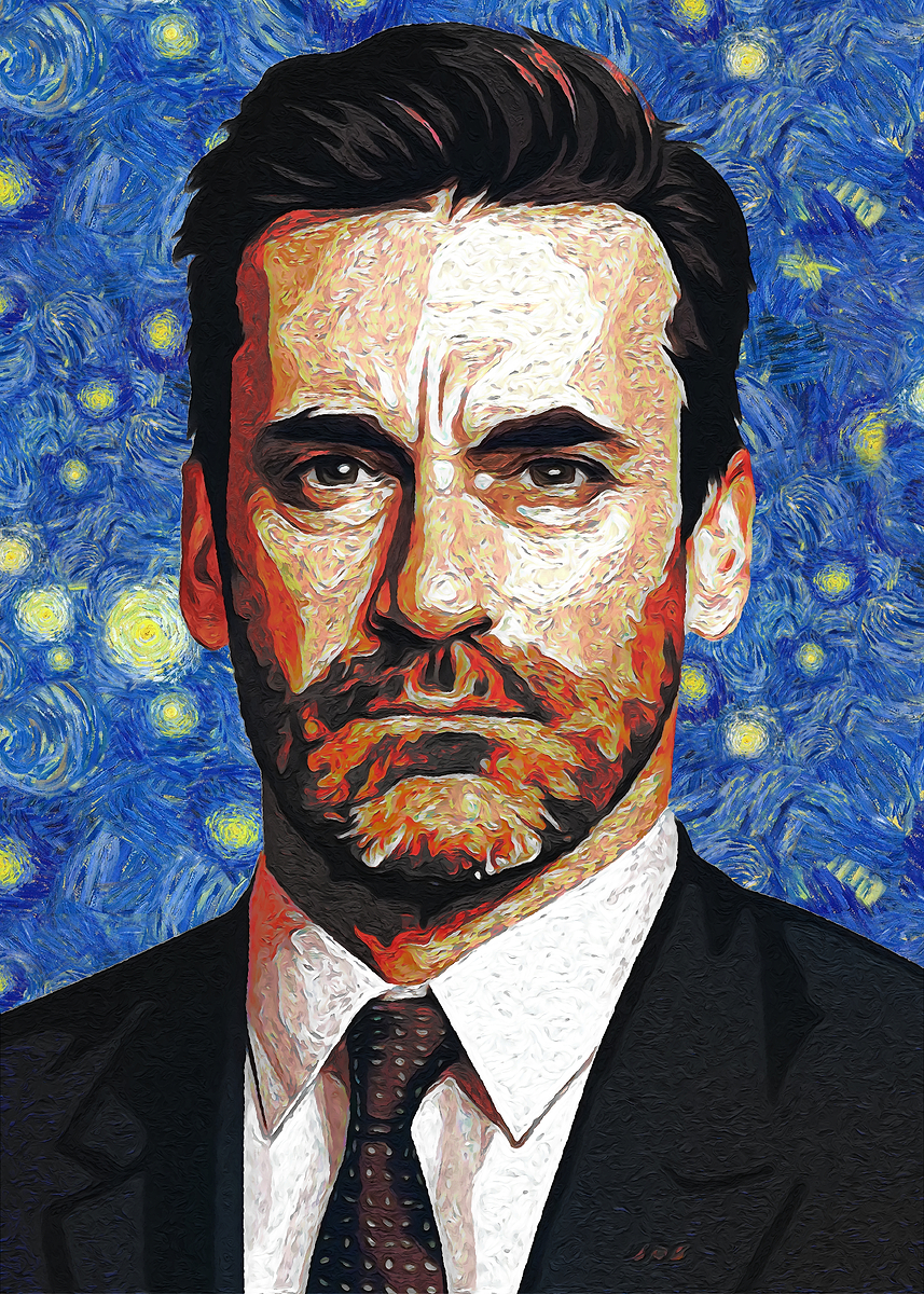 'Don Draper Starry Night Portrait' Poster, picture, metal print, paint ...