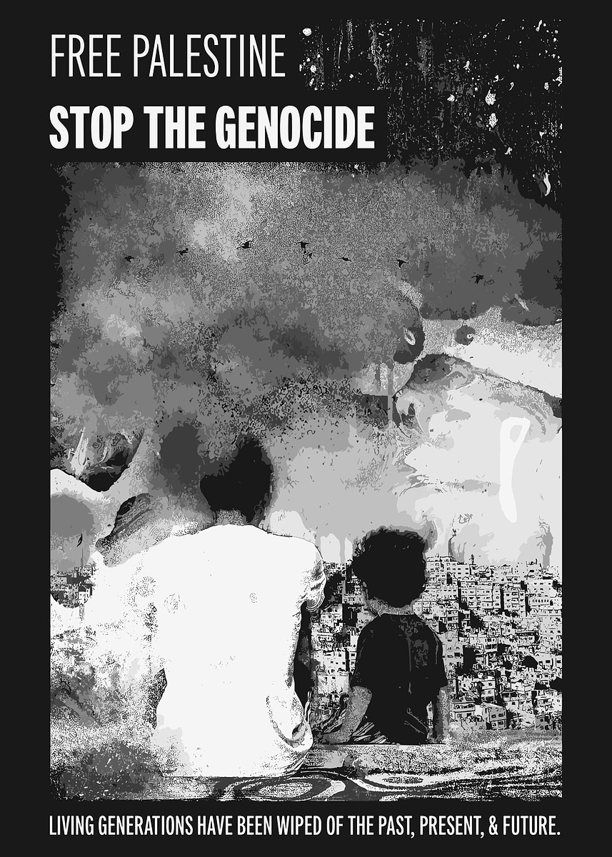 'Free Palestine: Stop the Genocide' Poster, picture, metal print, paint ...
