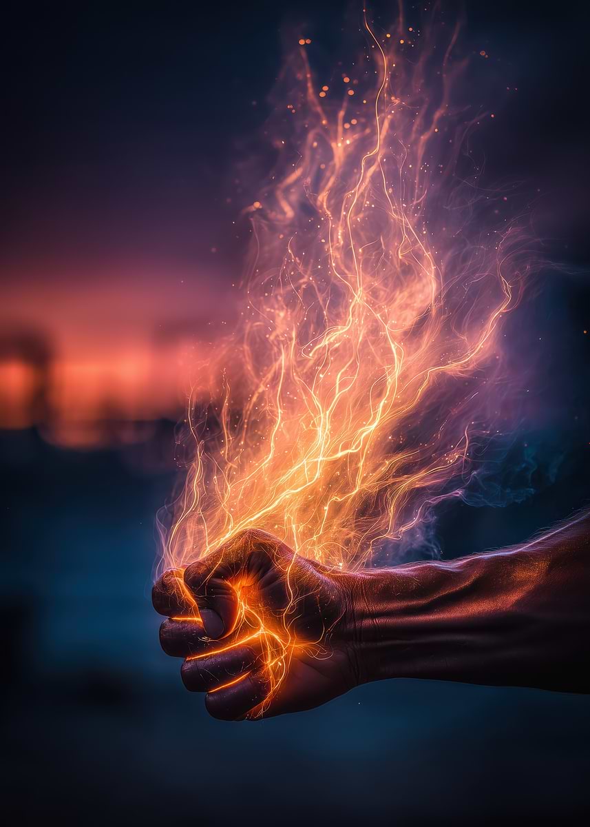 'Fiery Fist Power' Poster, picture, metal print, paint by Martin Funk ...