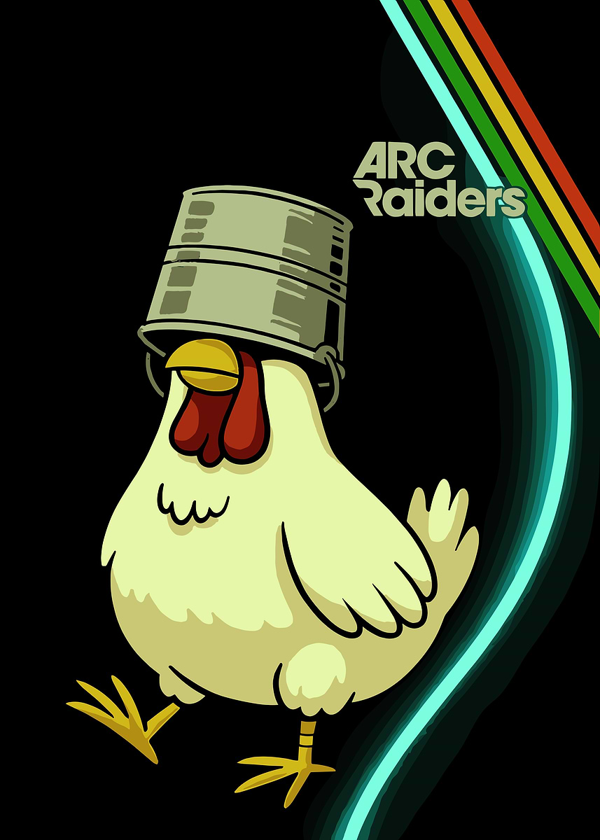'Bucket-Headed Chicken Arc Raiders Art' Poster, picture, metal print ...