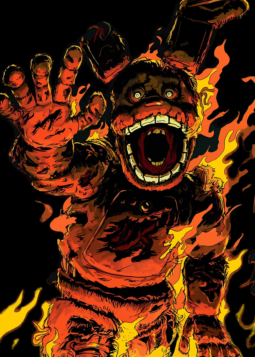 'Burning Springtrap' Poster, picture, metal print, paint by Bella Japan ...