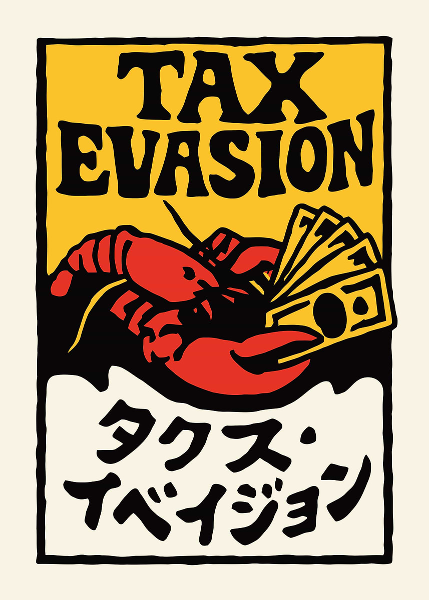 'Tax Evasion Lobster' Poster, picture, metal print, paint by ...