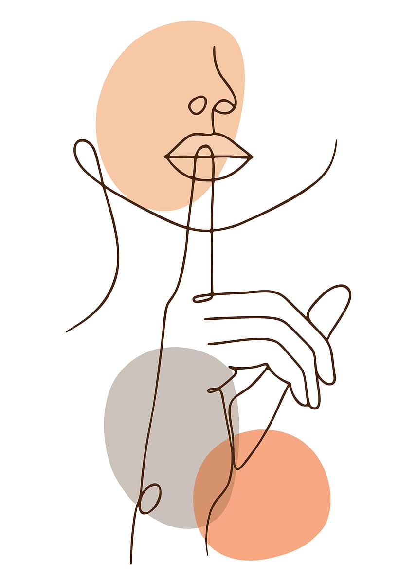 'Minimalist Shhh Line Art' Poster, picture, metal print, paint by Tseat ...