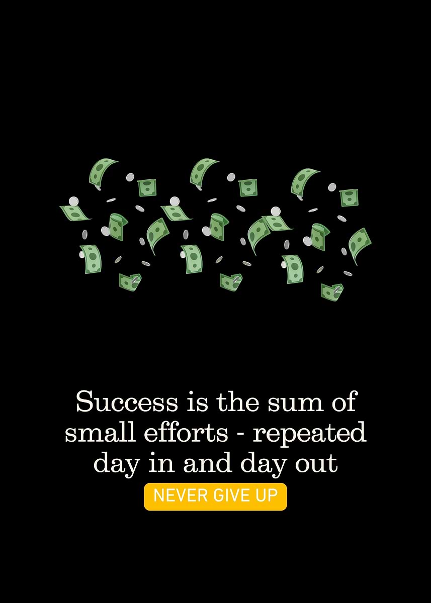'Success and Money Motivation' Poster, picture, metal print, paint by ...
