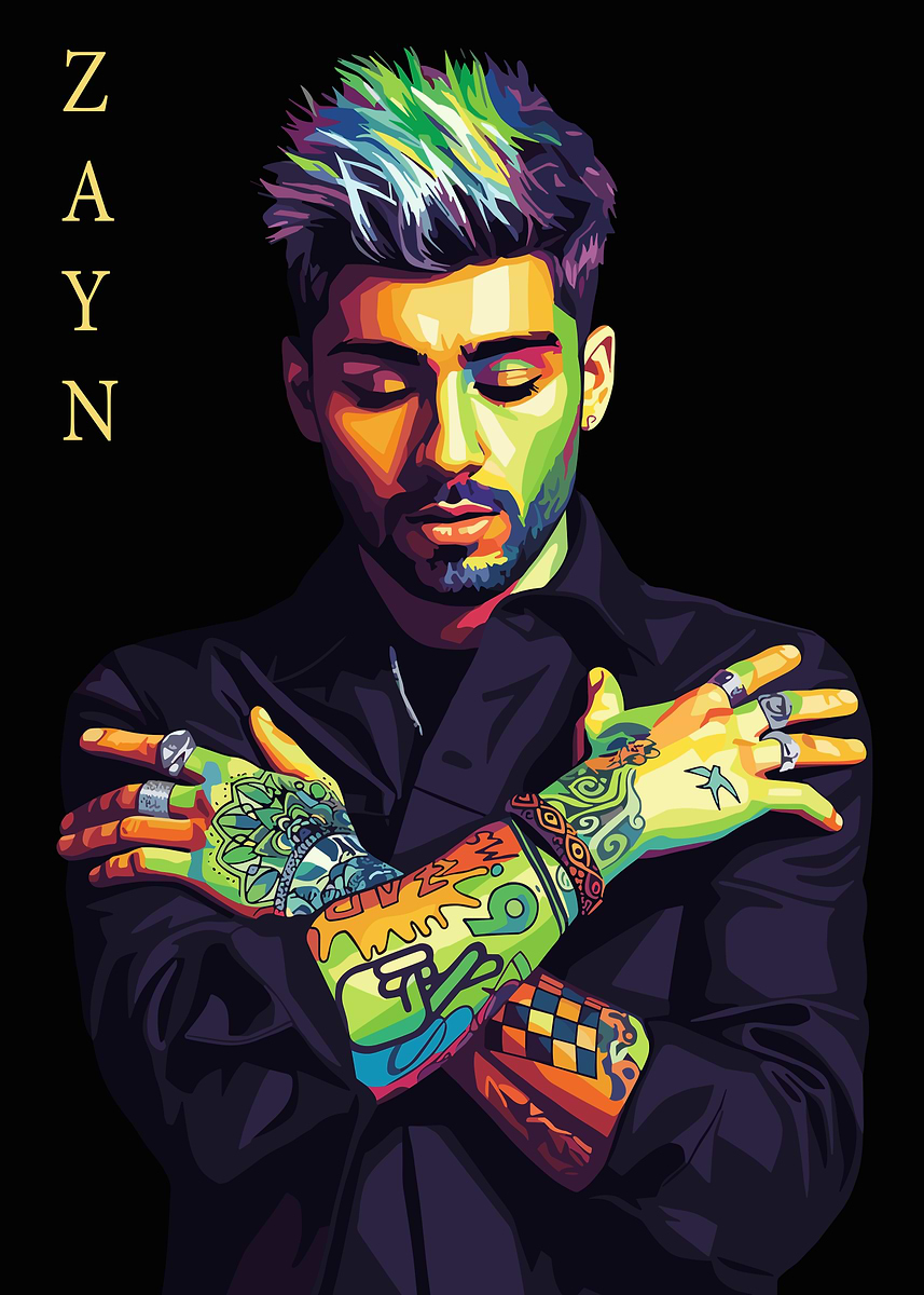 'Zayn Malik Colorful Portrait' Poster, picture, metal print, paint by ...