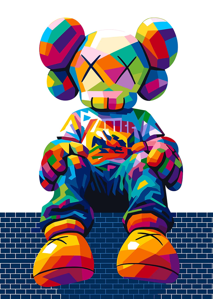 'Colorful KAWS Figure Pop Art' Poster, picture, metal print, paint by ...