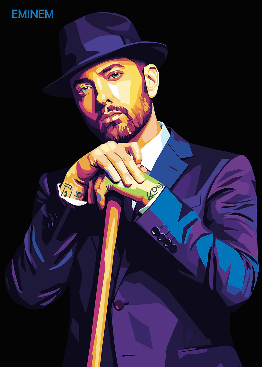 'Eminem Pop Art Portrait' Poster, picture, metal print, paint by ...