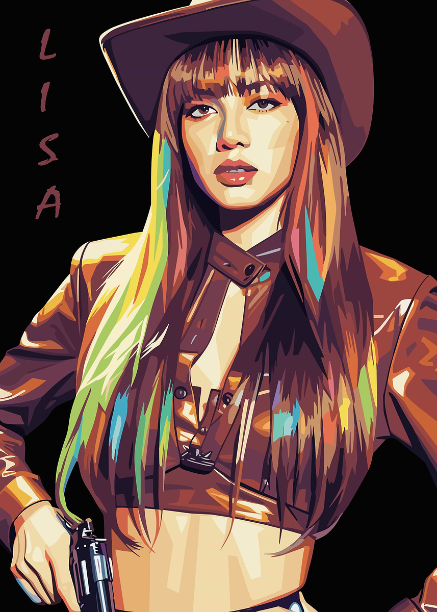 'Lisa in Cowboy Style' Poster, picture, metal print, paint by julisart ...