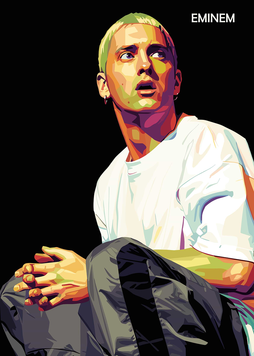 'Eminem Colorful Portrait' Poster, picture, metal print, paint by ...