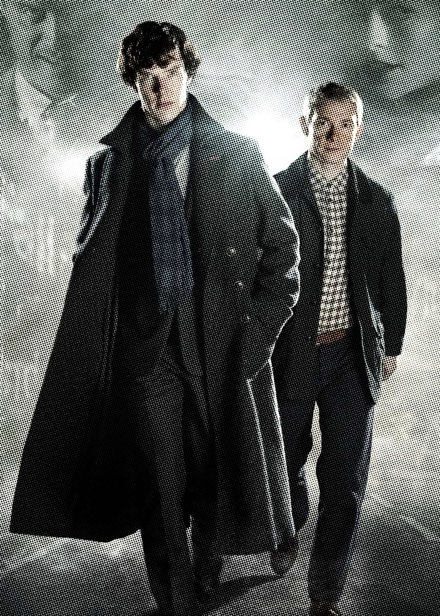 'Sherlock and Watson' Poster, picture, metal print, paint by mrs zalina ...