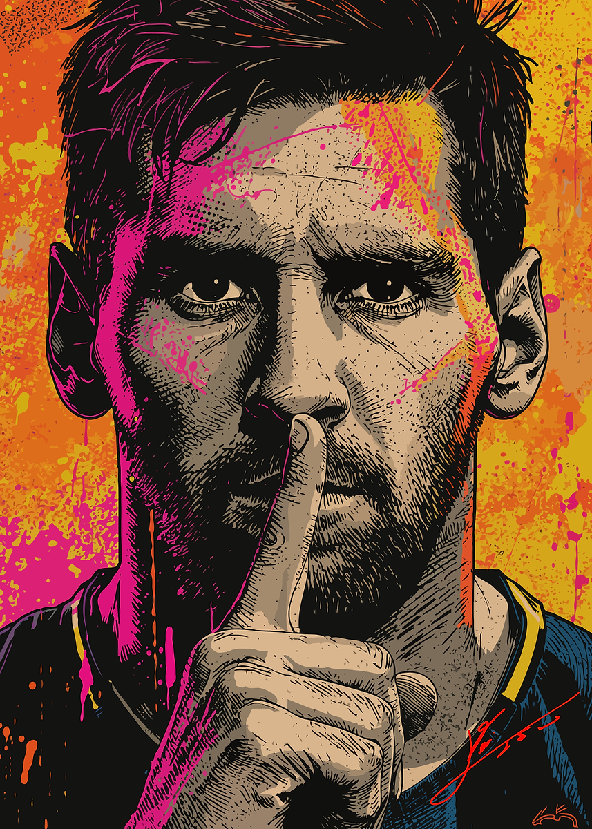 'Lionel Messi Shhh Art' Poster, picture, metal print, paint by Young ...