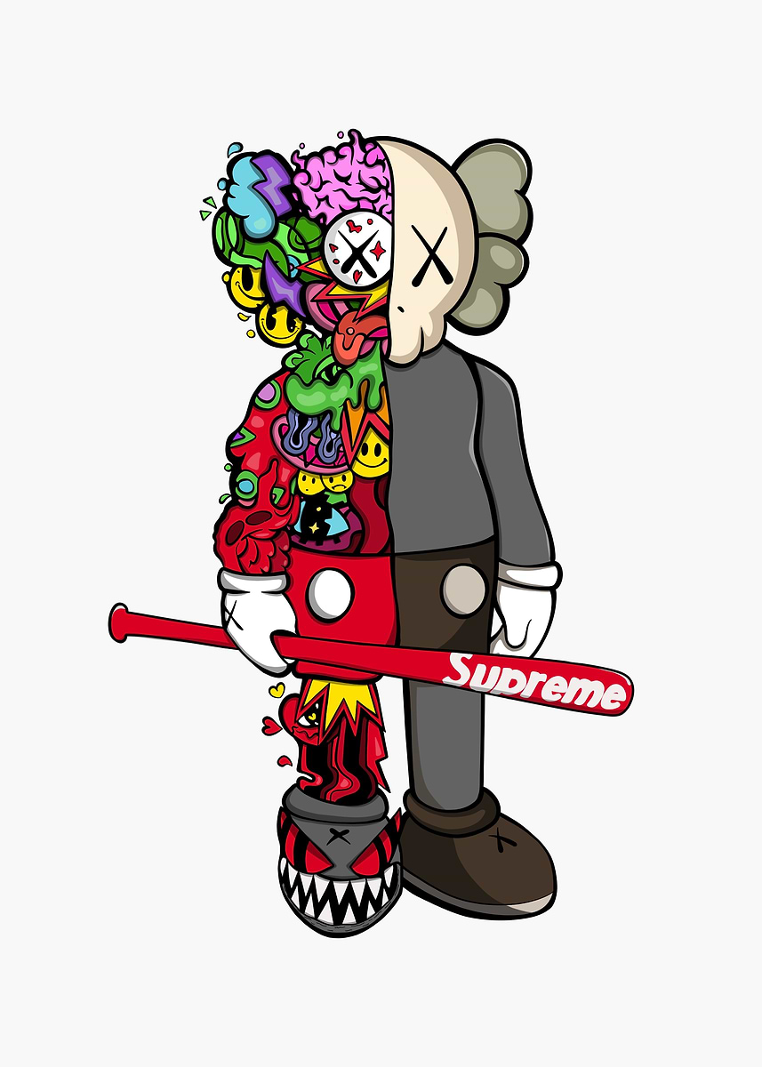 'KAWS doodle' Poster, picture, metal print, paint by Biopic Studio ...