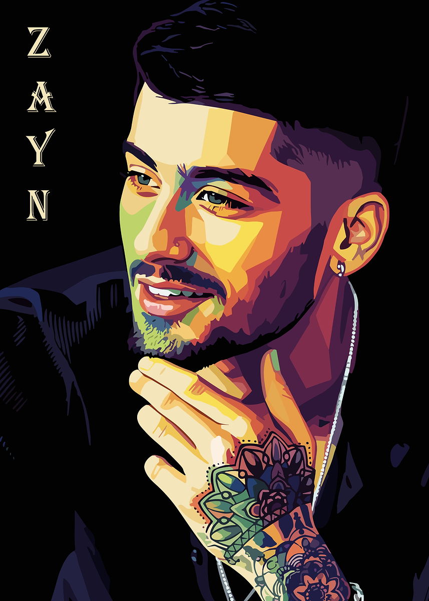 'Zayn Malik Pop Art Portrait' Poster, picture, metal print, paint by ...