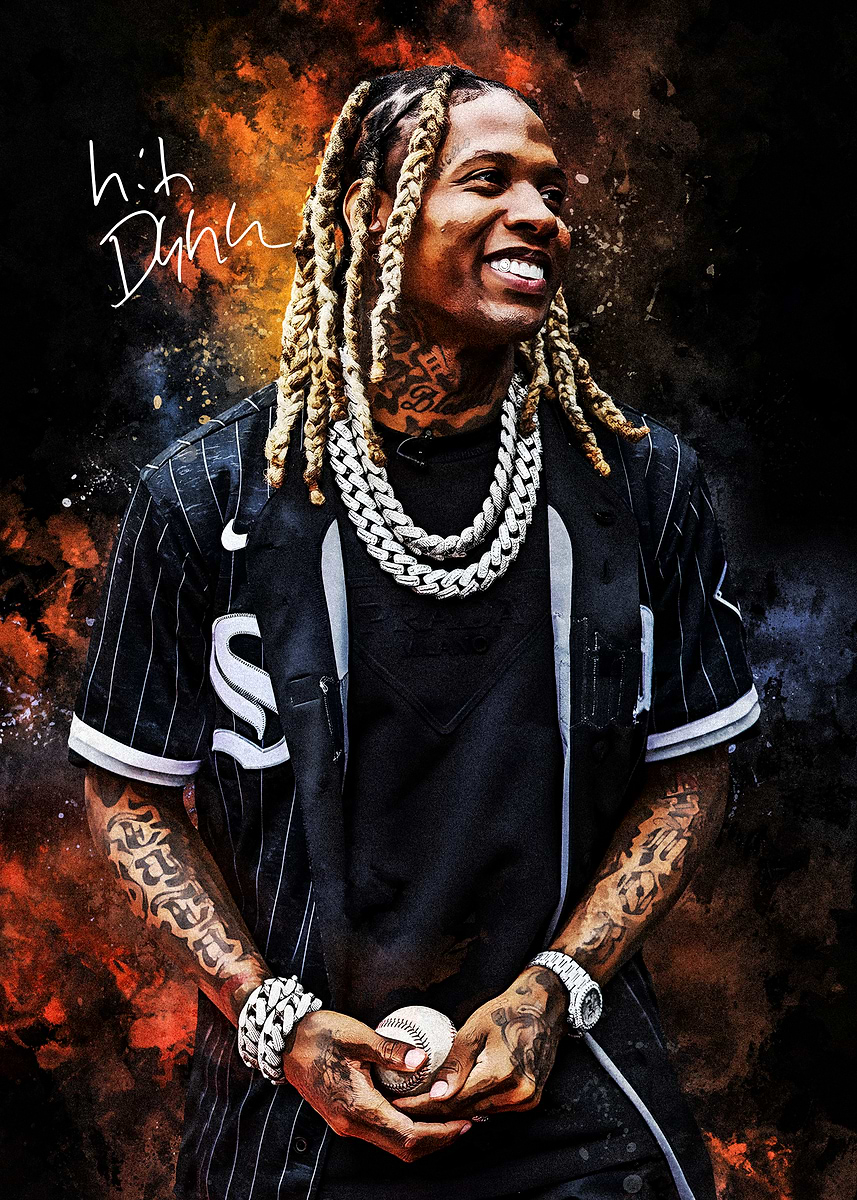'Lil Durk Portrait' Poster, picture, metal print, paint by WhimsiWorks ...