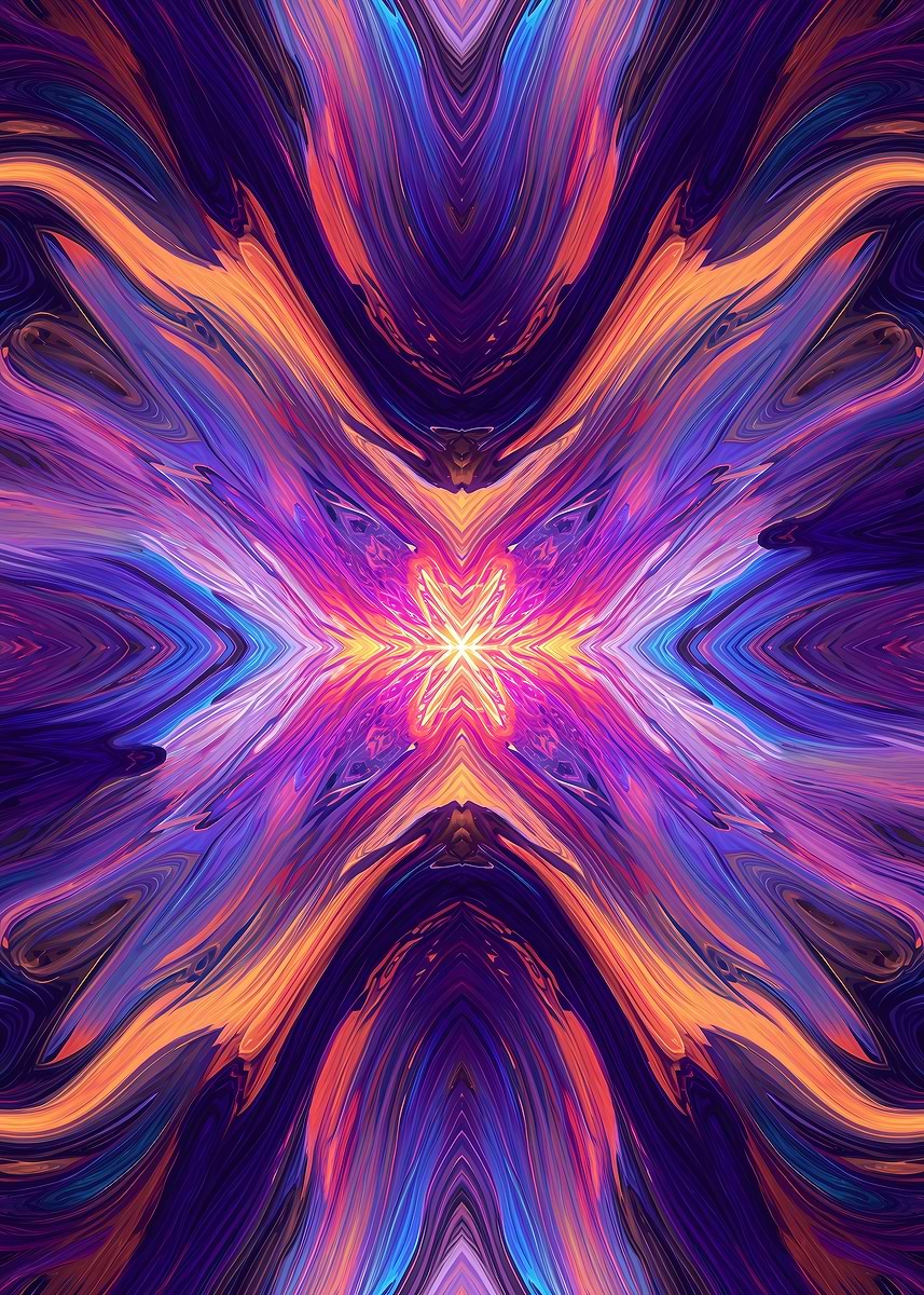 'Abstract Colorful Symmetric Pattern' Poster, picture, metal print ...