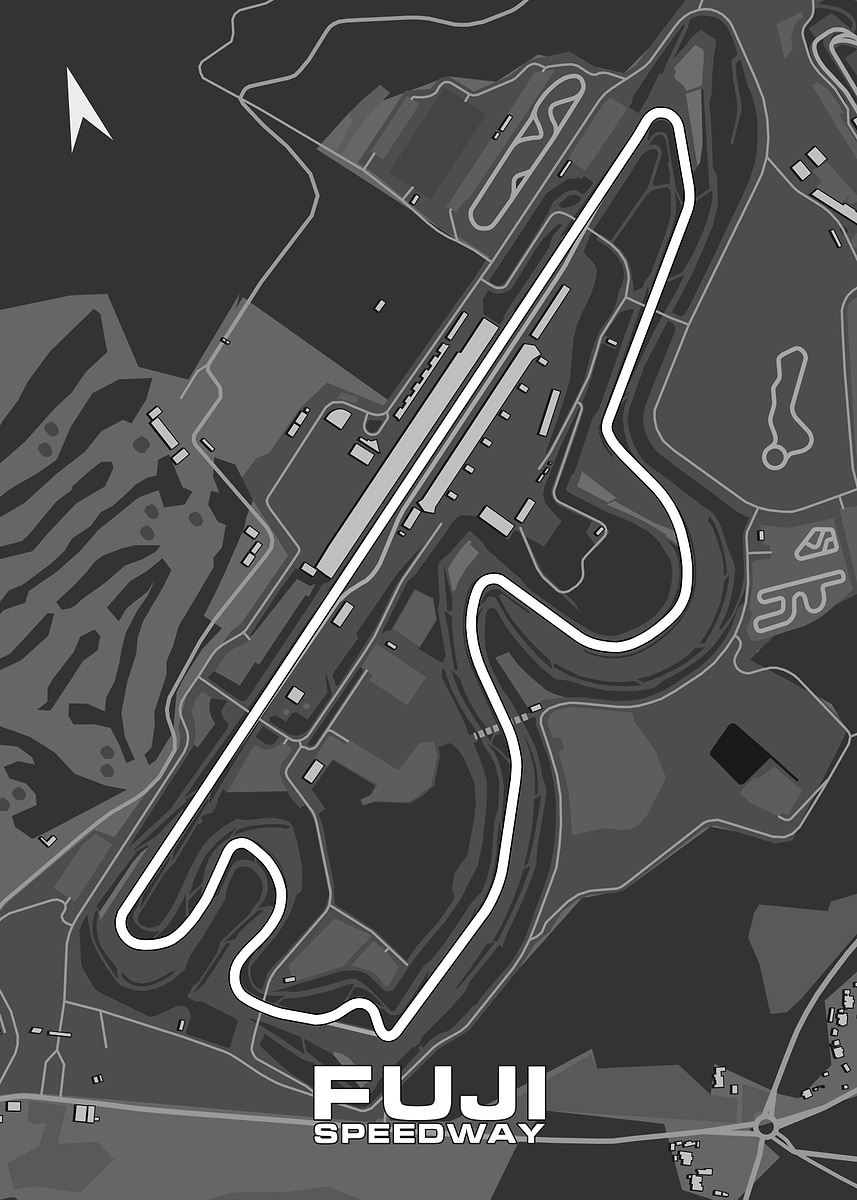 'Fuji Speedway Track Map' Poster, picture, metal print, paint by Sam ...
