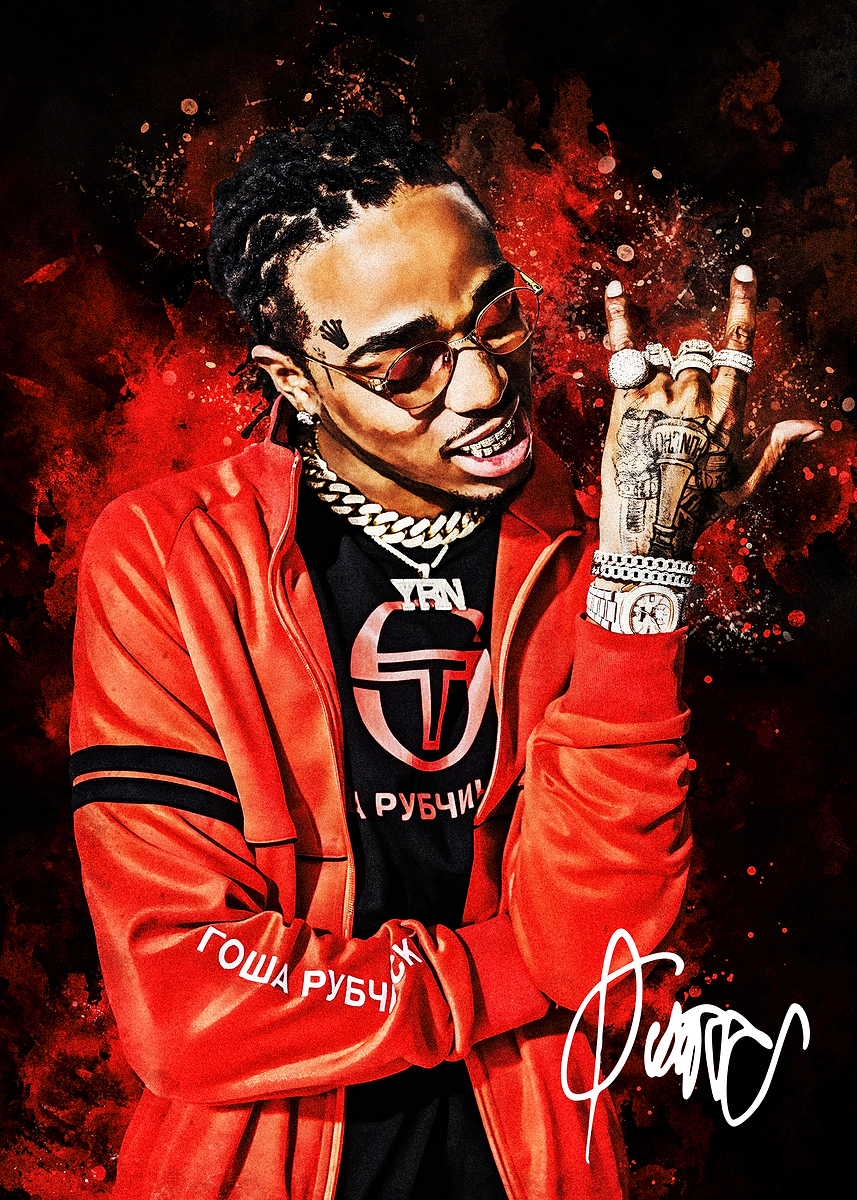 'Quavo Portrait' Poster, picture, metal print, paint by WhimsiWorks ...