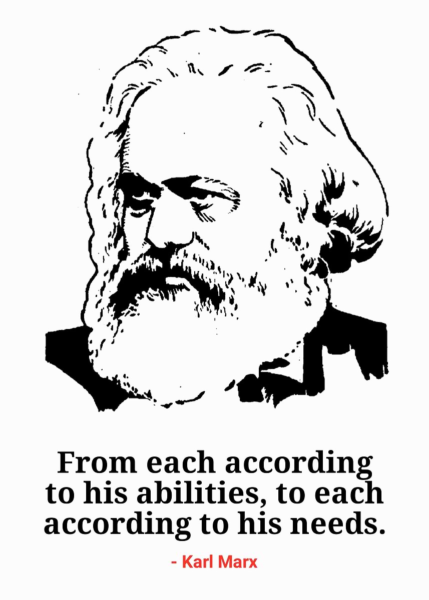 'Karl Marx Portrait and Quote' Poster, picture, metal print, paint by ...